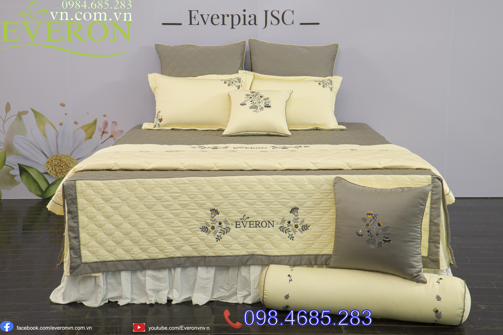Bộ Everon EST-22031 | bộ chăn ga gối Everon chất liệu Tencel