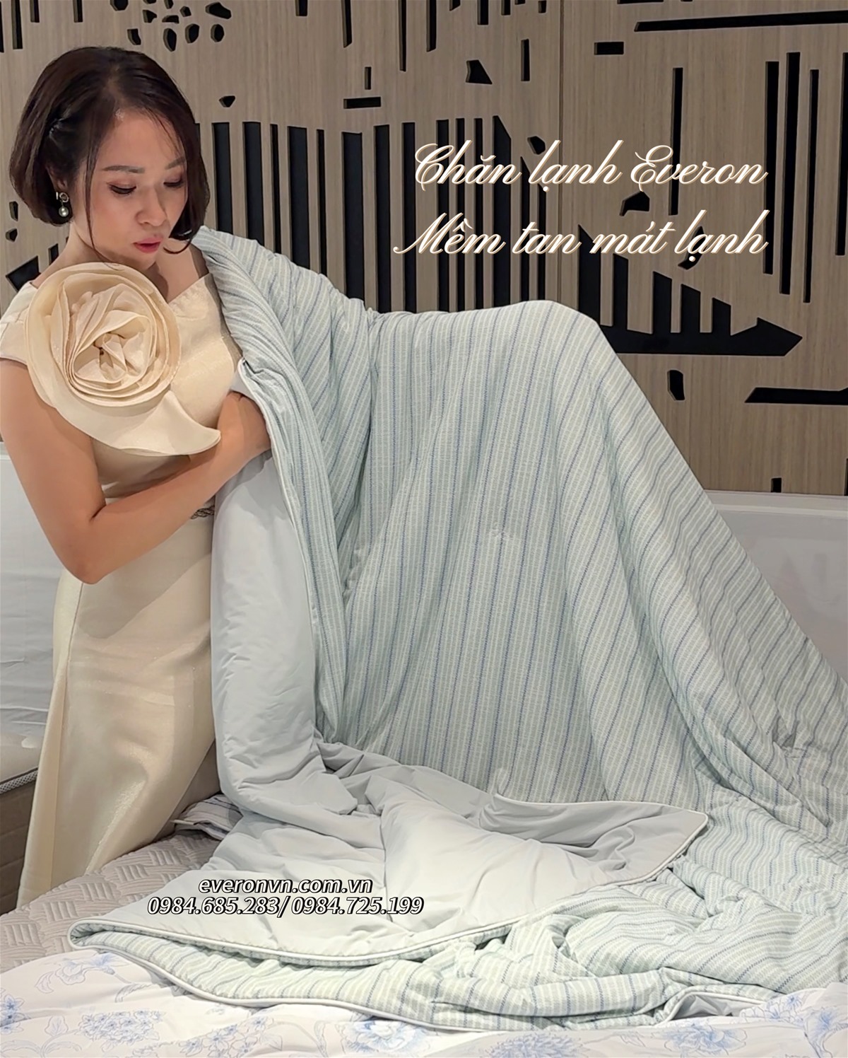 🌿 Chăn mát Everon Cool – Giải pháp ngủ ngon giữa ngày hè oi bức